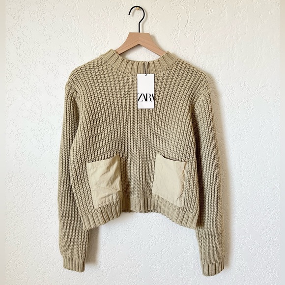 Zara | Sweaters | Zara Knit Sweater With Matching Pockets | Poshmark